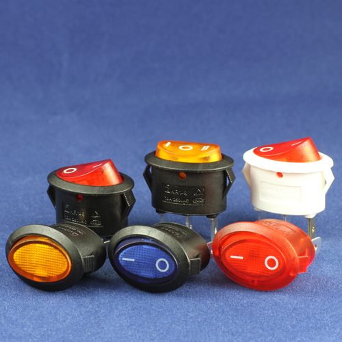 Rocker oval switch black rocker switch KCD1 elliptical gray switch